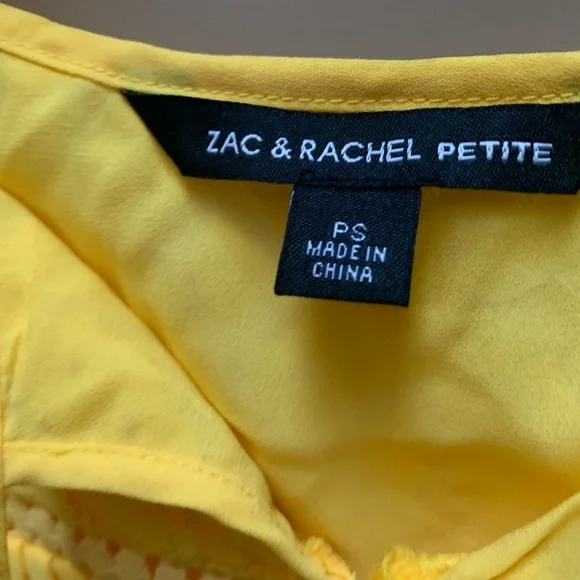 Zac & Rachel | Tops | Zac And Rachel Lemon Yellow Lace Top Pleated ...